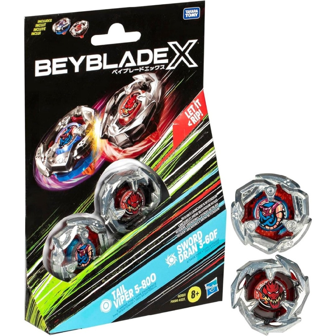 Beyblade X Multipack Tail Viper 5-80O vs Sword Dran 3-60F | Buy Online ...