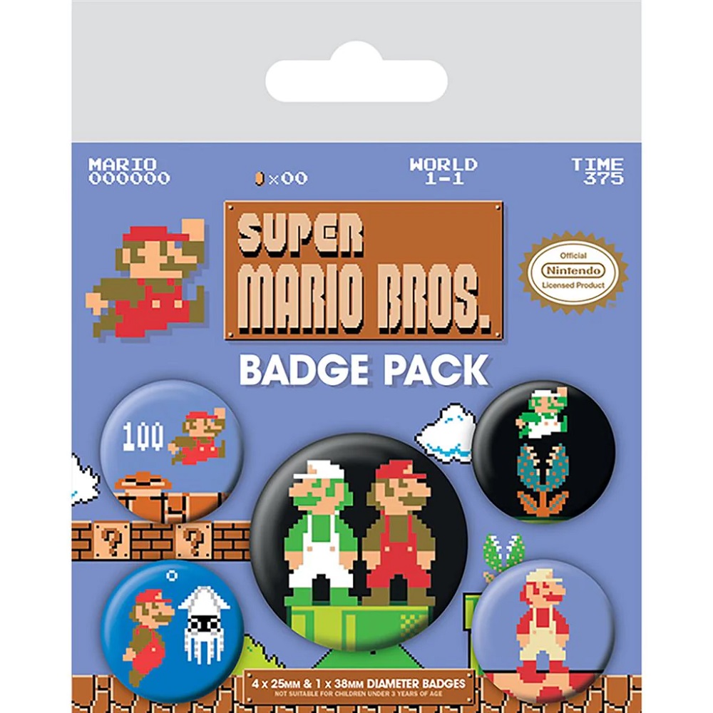Super Mario Bros 5 Badge Pack - GamesPlus Malta